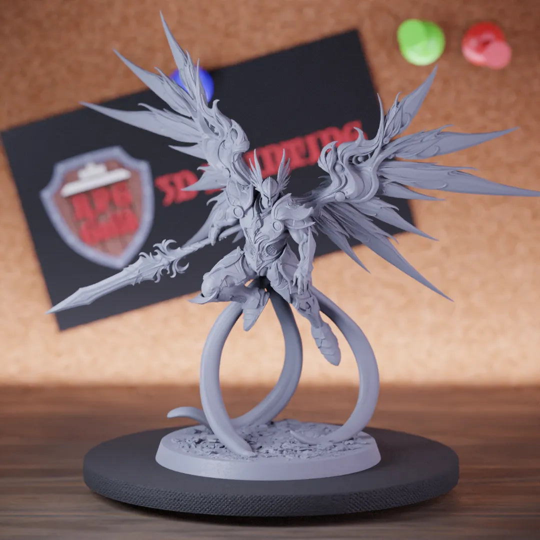 Celestial 5e | DnD Celestial Armored Archangel Spear Miniature | RPG Guild