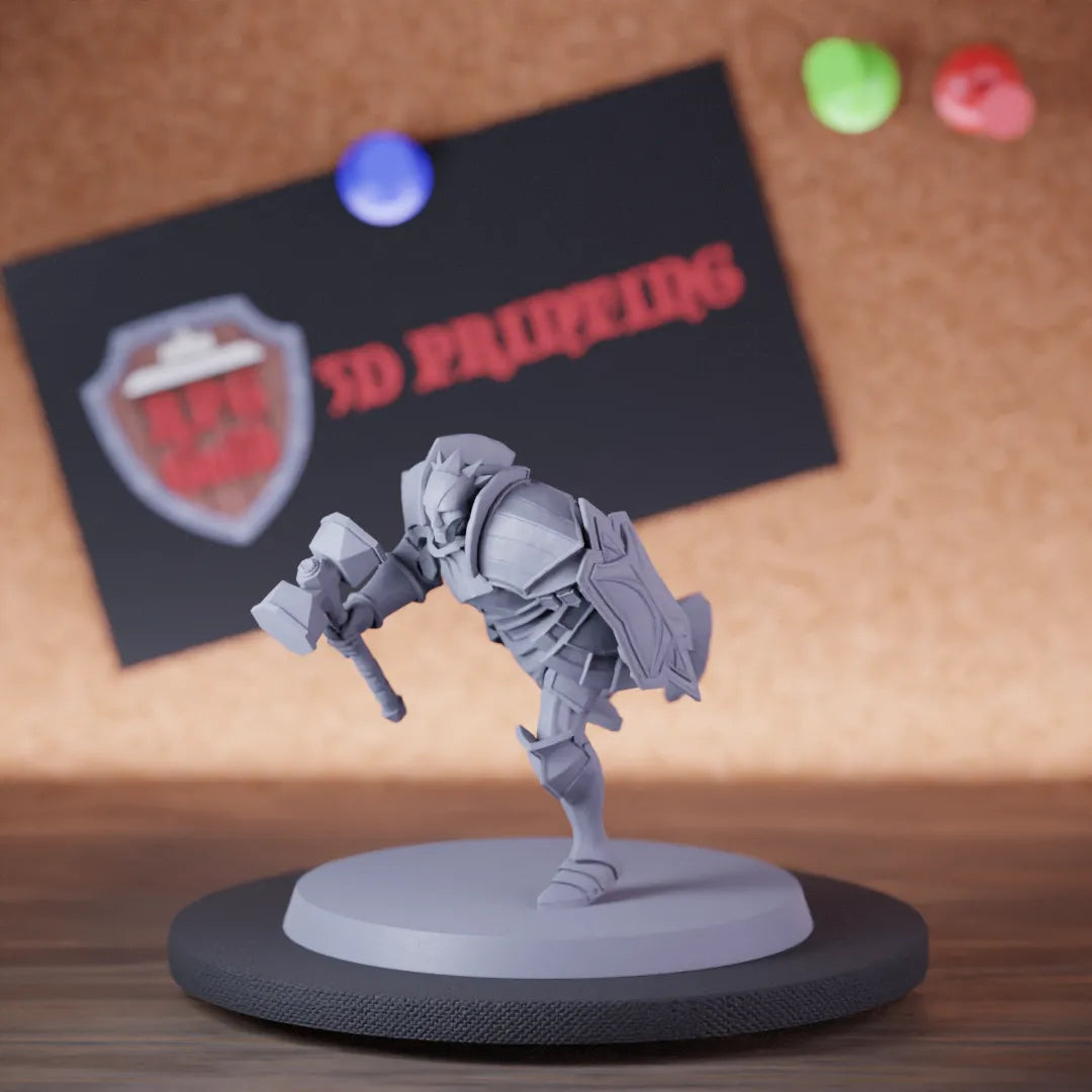 Paladin 5e | DnD Holy Knight Defender Hammer Miniature | RPG Guild