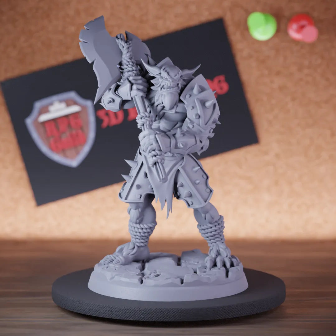 Bugbear 5e | DnD Bugbear Barbarian Battleaxe Miniature | RPG Guild