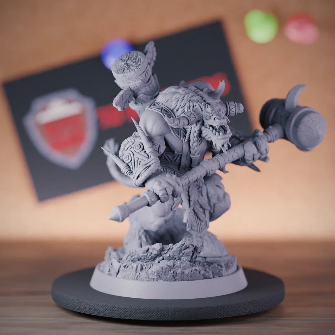 Tauren 5e | DnD Tauren Tribal Fighter Miniature | RPG Guild