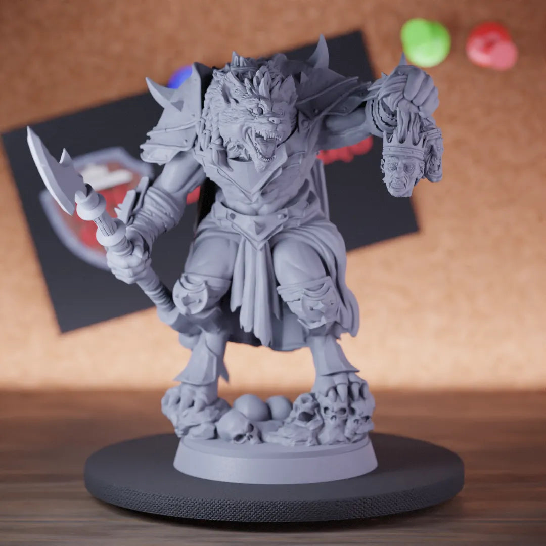 Gnoll 5e | DnD Gnoll Barbarian Commander Warchief Miniature | RPG Guild