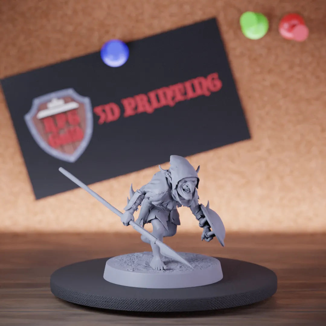Goblin Lesser Soldier Spear Shield Dnd Miniature | RPG Guild