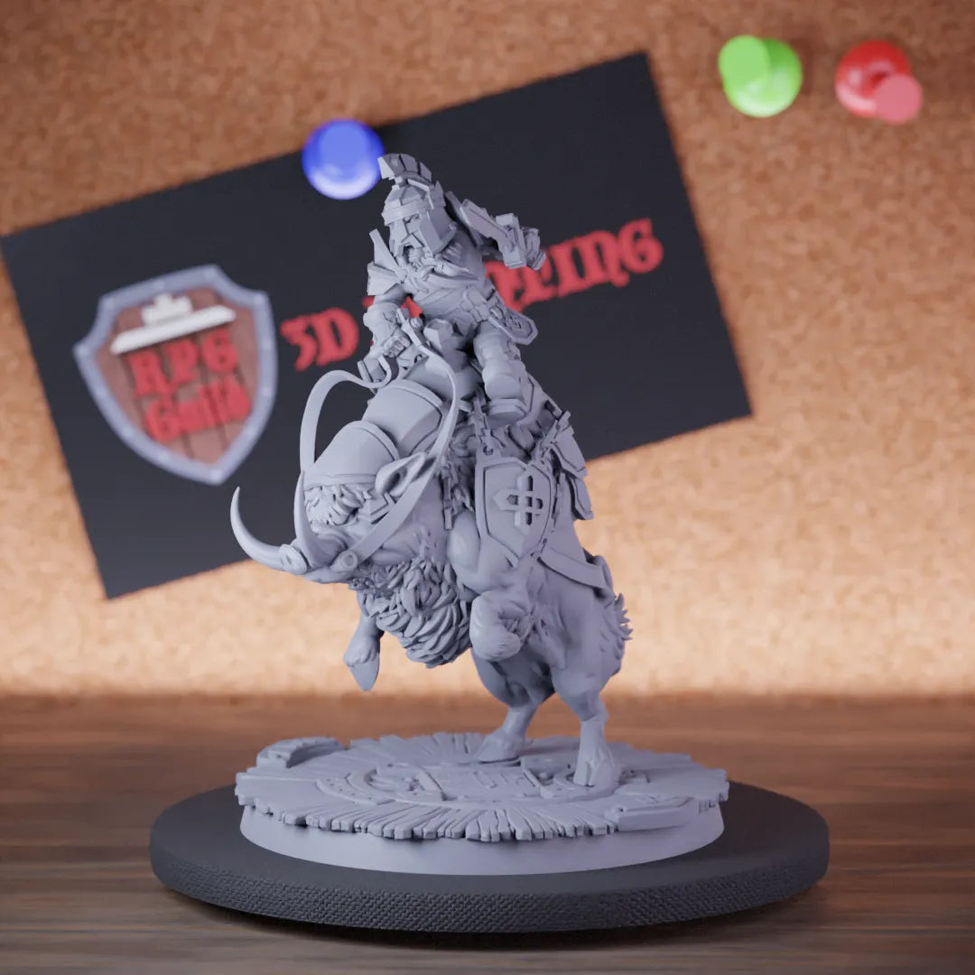 Dwarf 5e | DnD Dwarf Boar Armored Miniature | RPG Guild