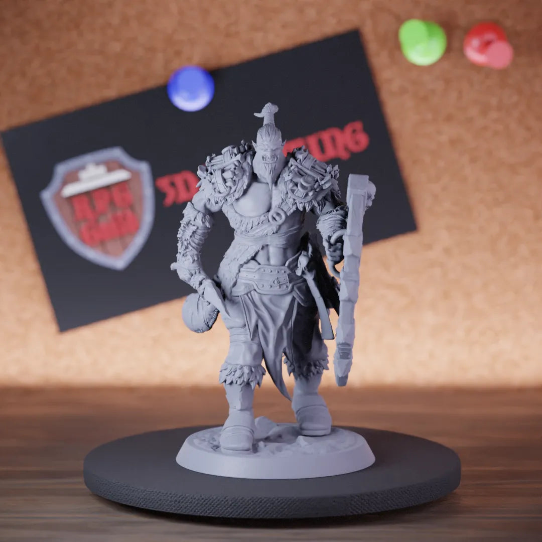 Orc 5e | DnD Orc Barbarian Dagger Miniature | RPG Guild