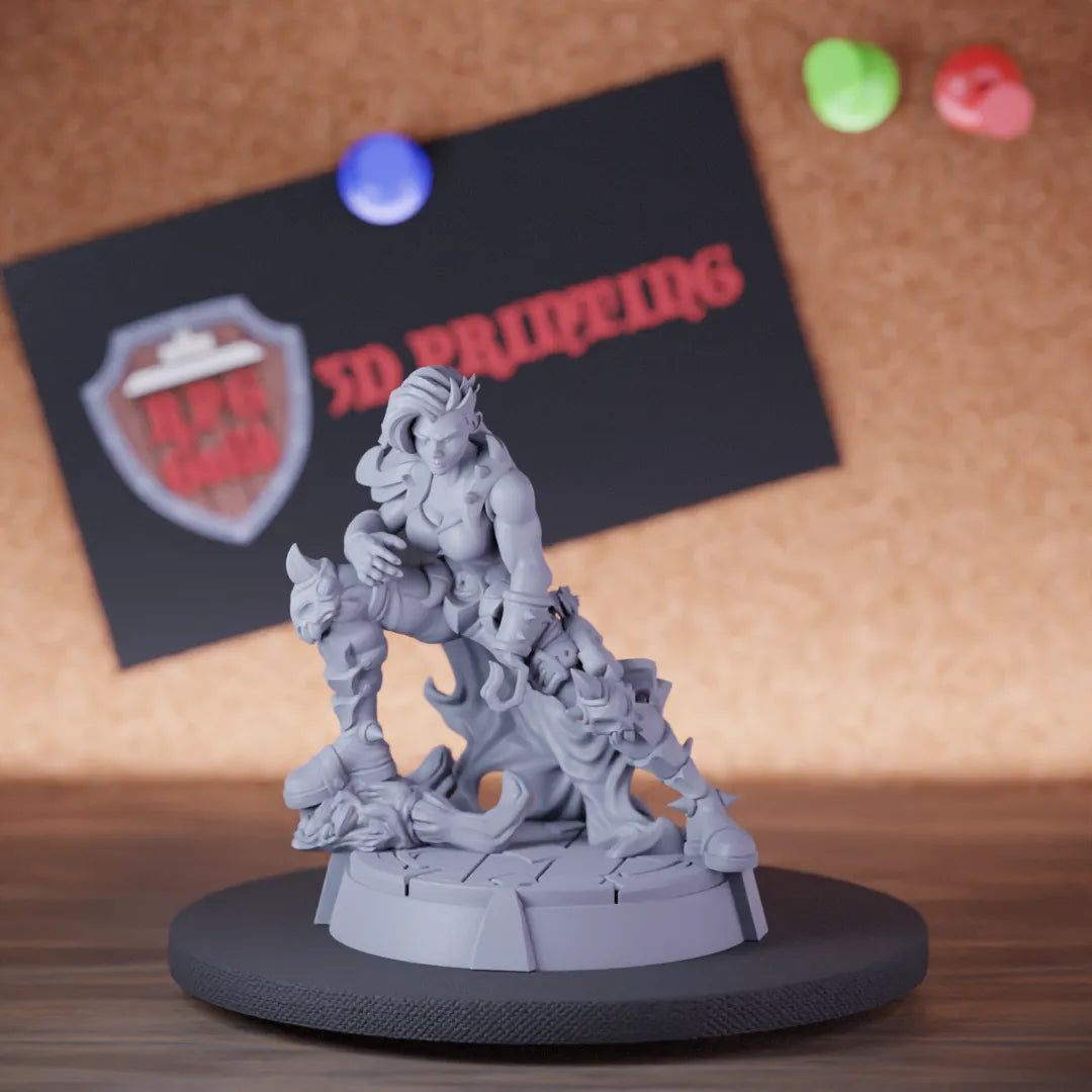 Fighter 5e | DnD Female Warrior Defender Miniature | RPG Guild