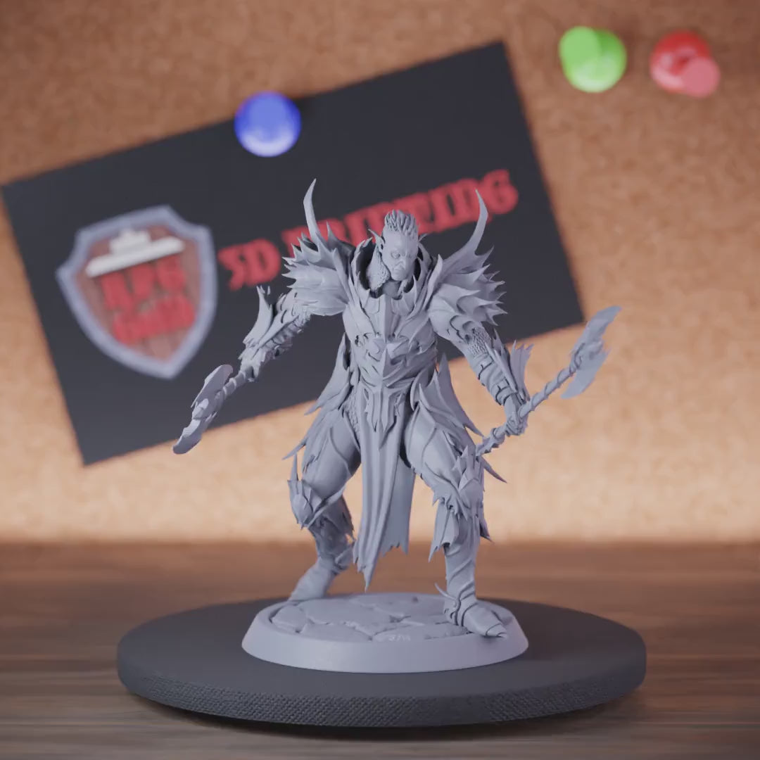 Drow 5e | DnD Paladin Drow Battleaxe Miniature | RPG Guild